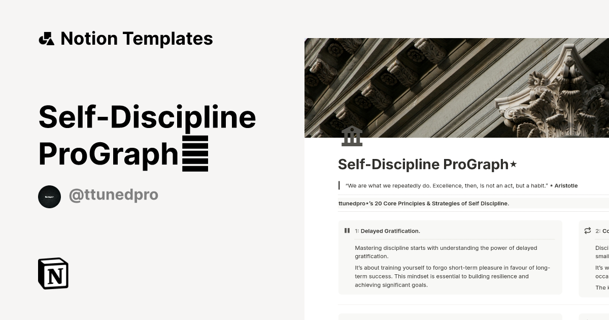 Self-Discipline ProGraph⋆ Template by ttunedpro⋆ | Notion Marketplace