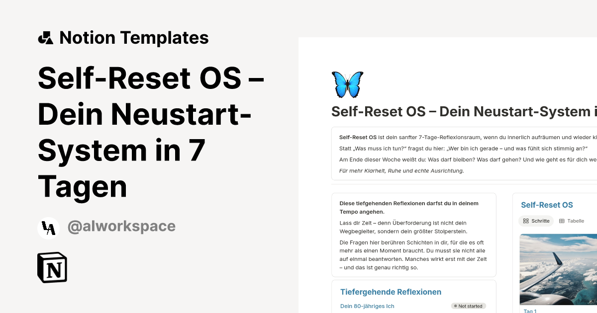 Self-Reset OS – Dein Neustart-System in 7 Tagen Template by AL's ...