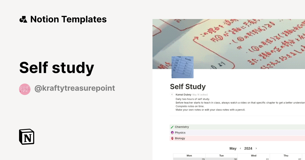 Self study Template | Notion Marketplace
