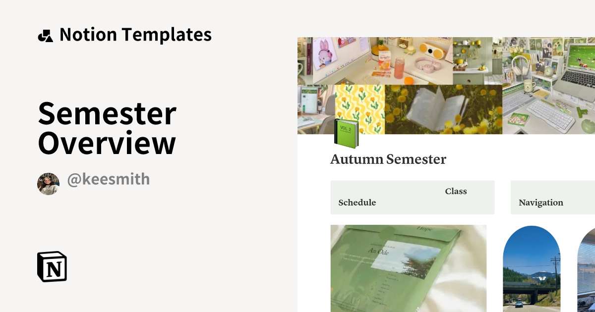 Semester Overview Template | Notion Marketplace