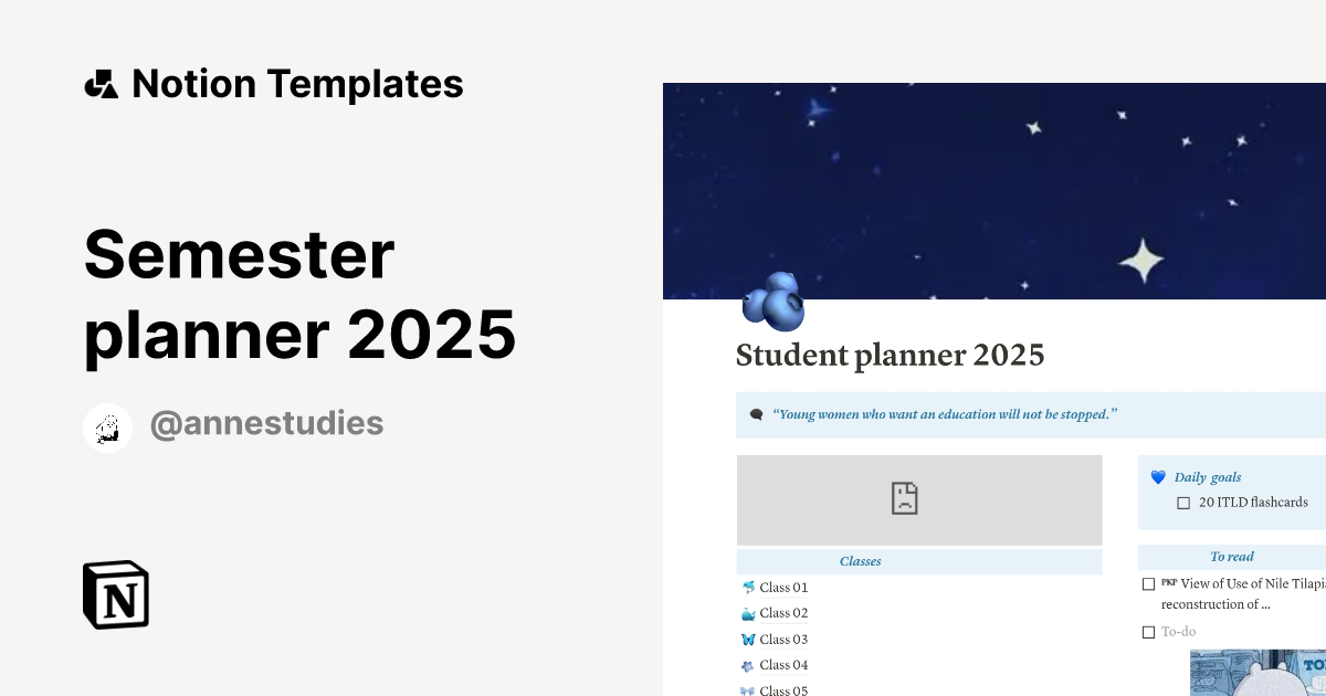 Semester planner 2025 Template by anne | Notion Marketplace