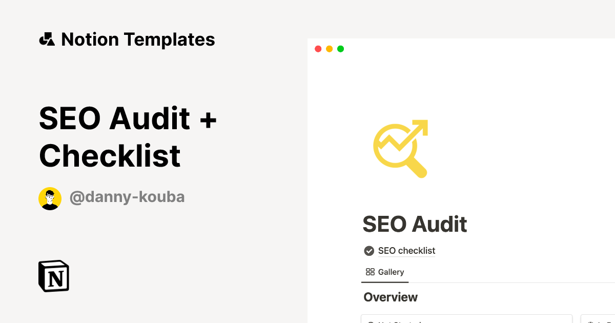 SEO Audit + Checklist Template | Notion Marketplace