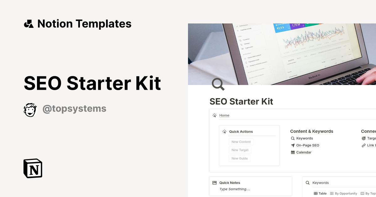 SEO Starter Kit Template | Notion Marketplace