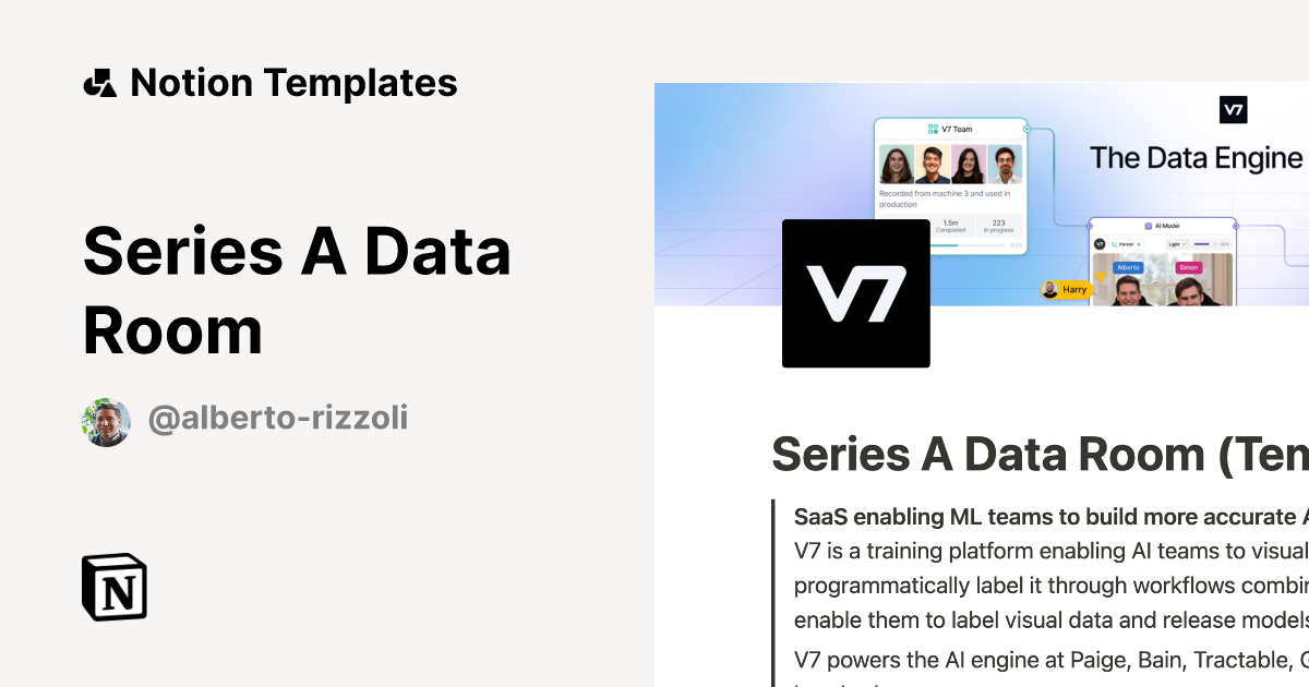 Series A Data Room Template | Notion Marketplace