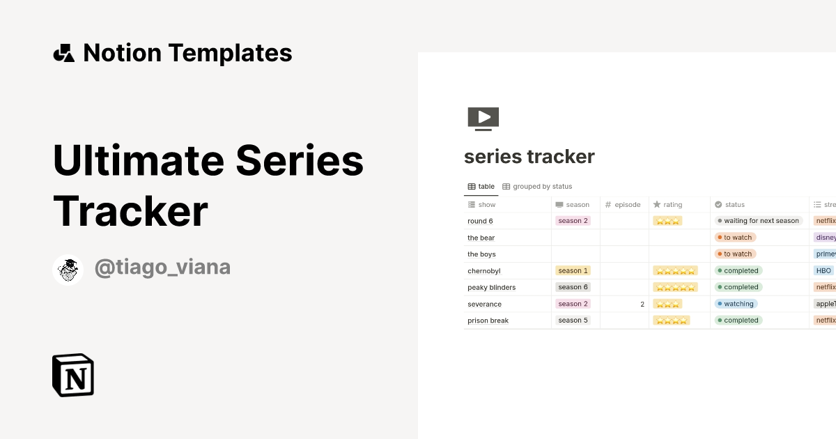 Ultimate Series Tracker Template | Notion Marketplace