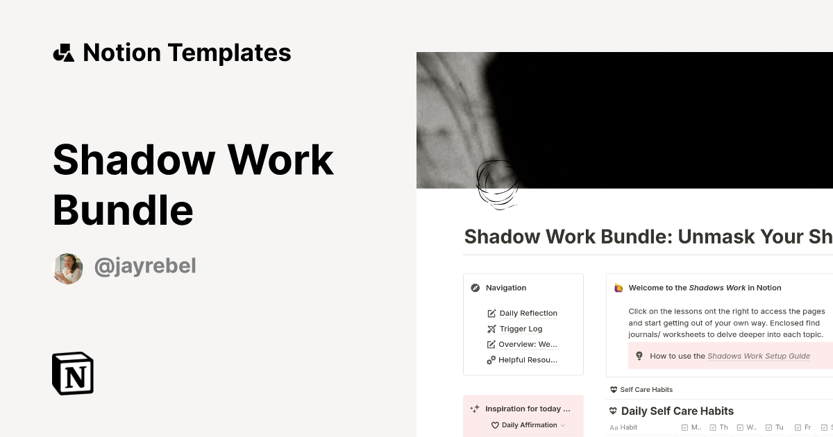 Shadow Work Bundle Template | Notion Marketplace
