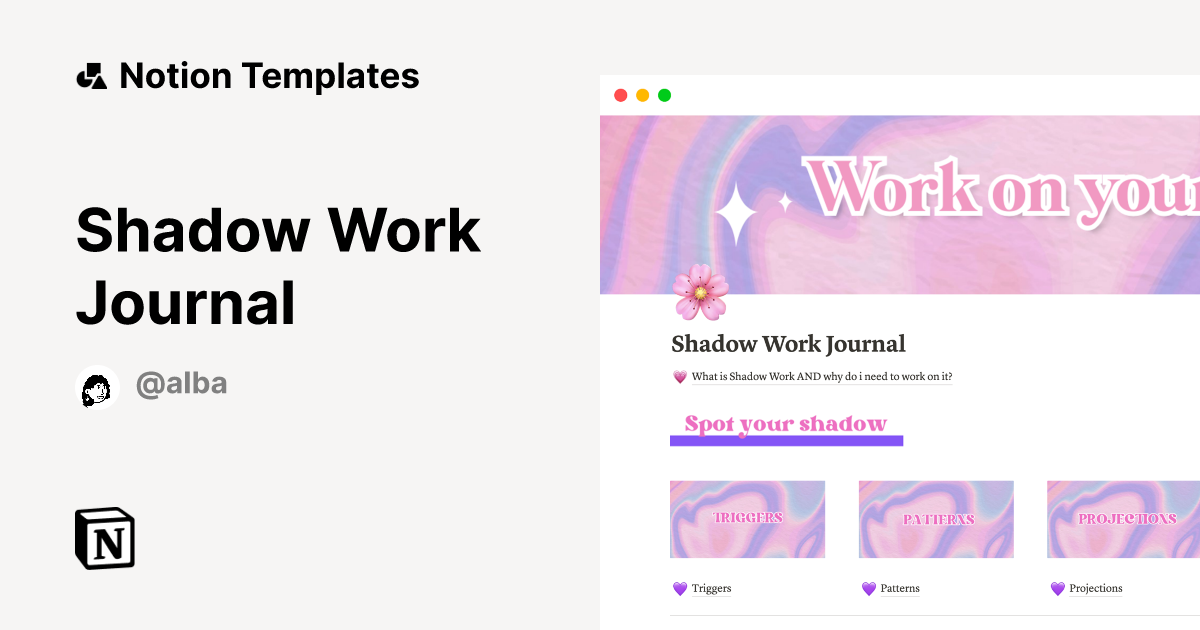 Shadow Work Journal Template | Notion Marketplace