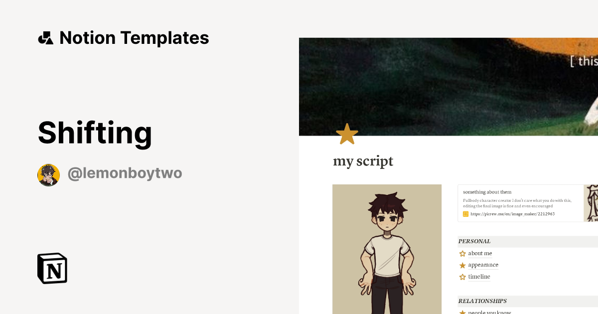 Shifting Template by Simon | Notion Marketplace