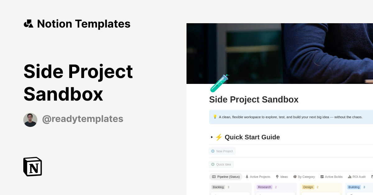 Side Project Sandbox Template | Notion Marketplace