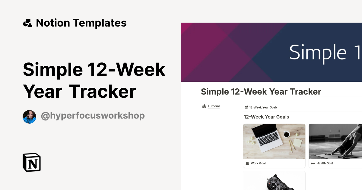 Simple 12-Week Year Tracker Template | Notion Marketplace