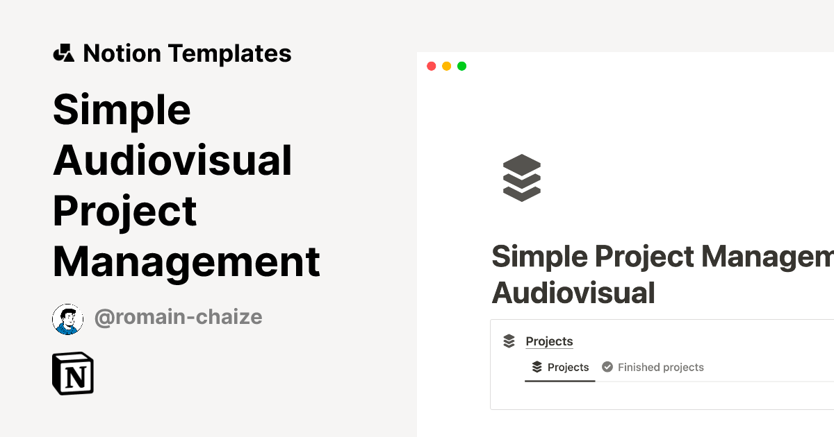 Simple Audiovisual Project Management Template | Notion Marketplace
