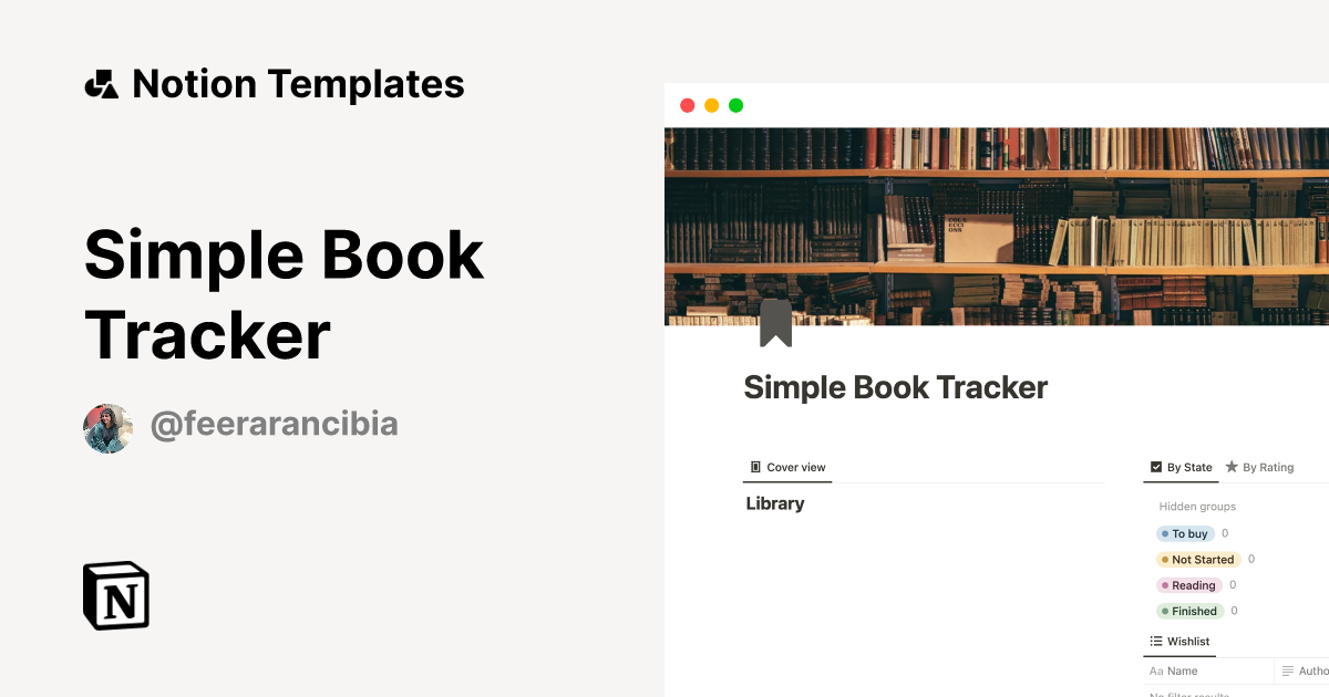 Simple Book Tracker Template | Notion Marketplace