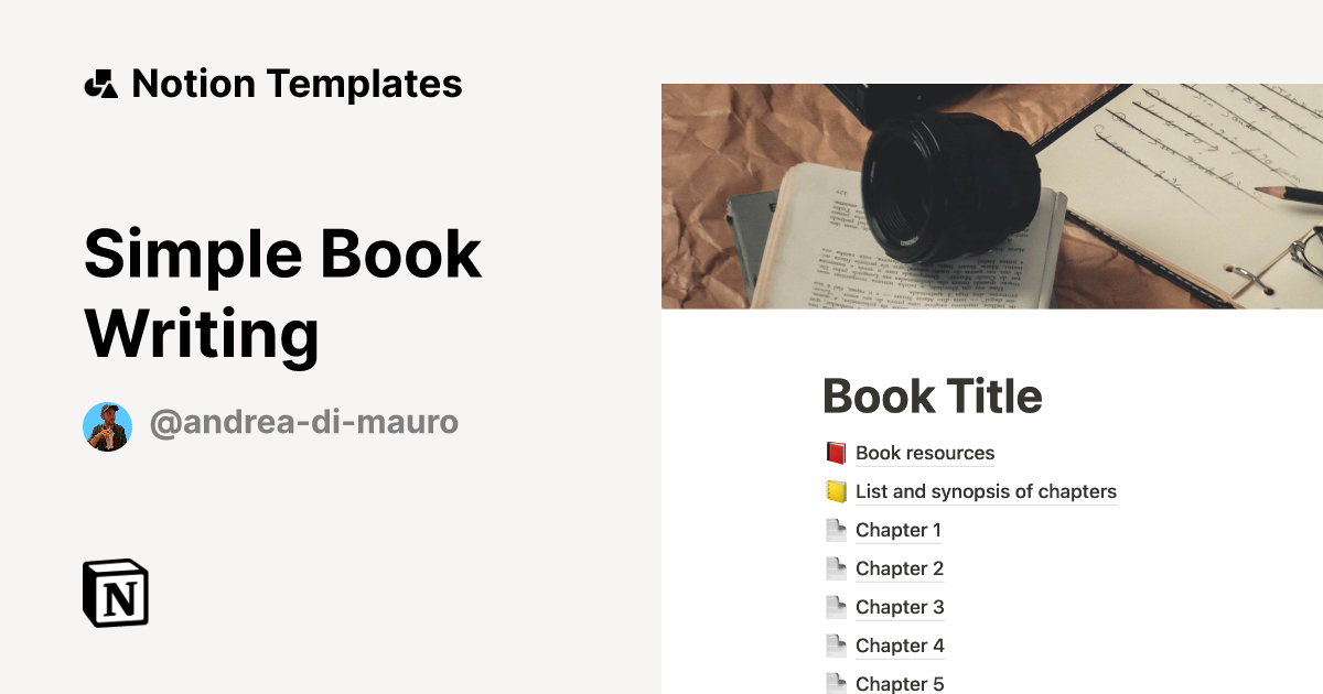 Simple Book Writing Template | Notion Marketplace
