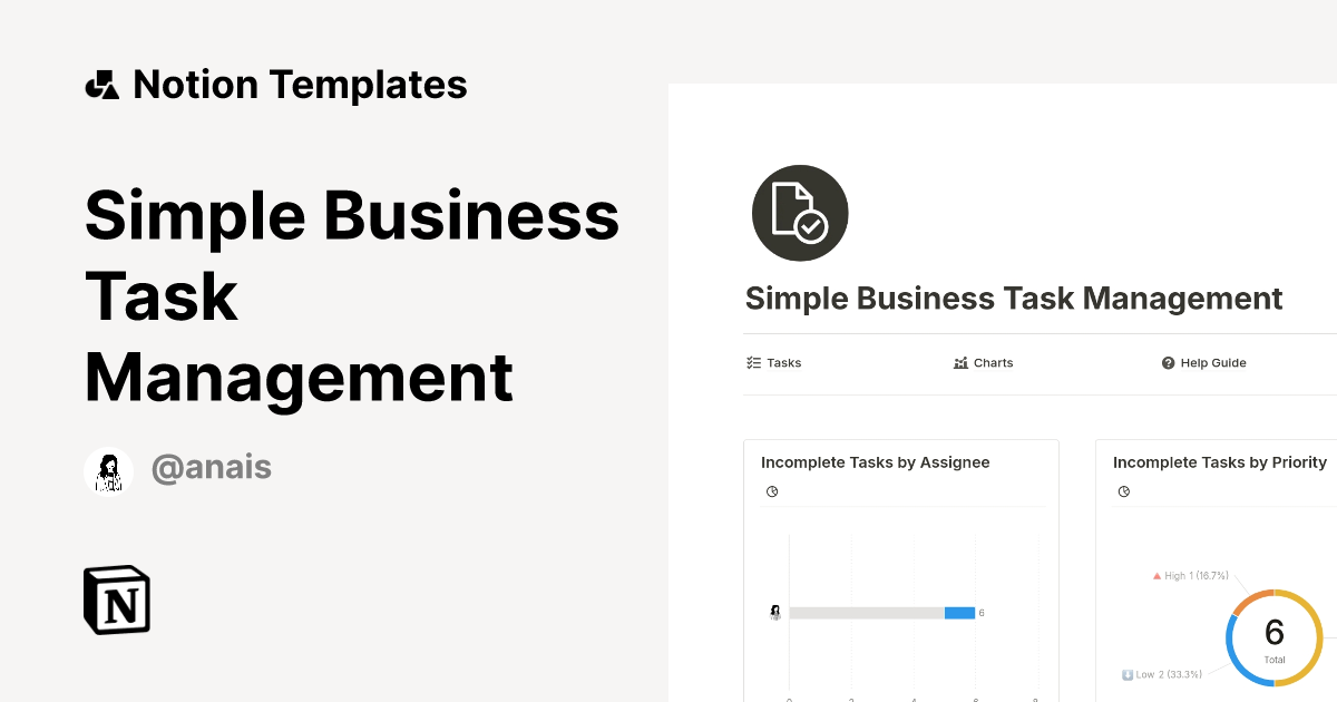 Simple Business Task Management Template | Notion Marketplace