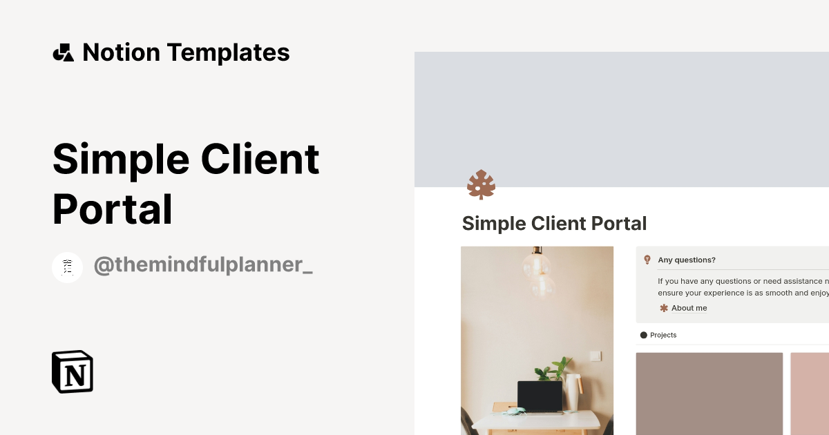Simple Client Portal Template | Notion Marketplace