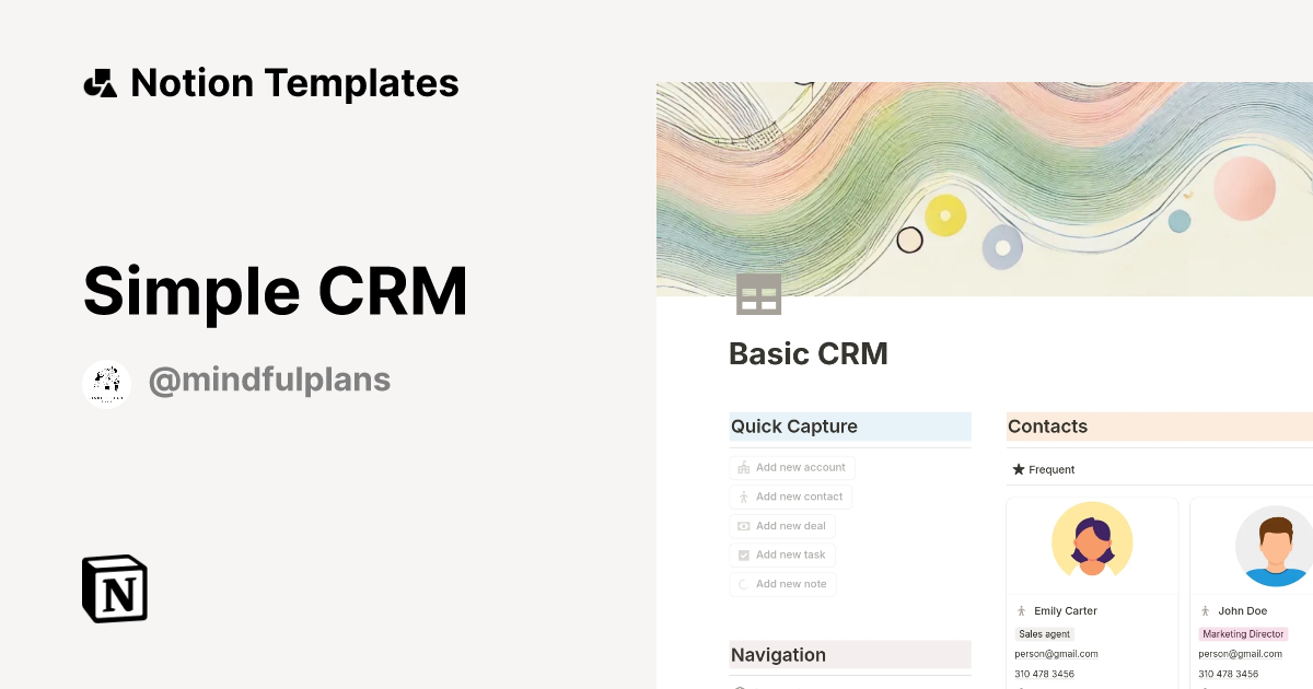 Simple CRM Template | Notion Marketplace