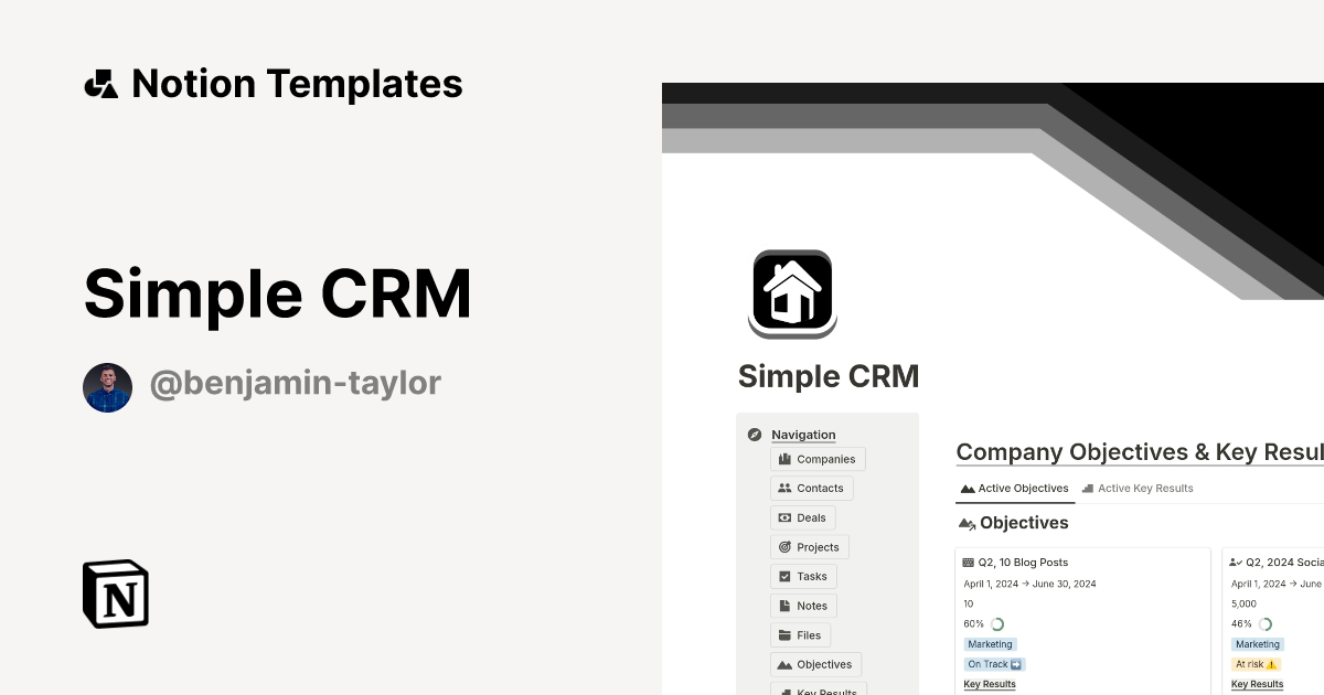 Simple CRM Template | Notion Marketplace