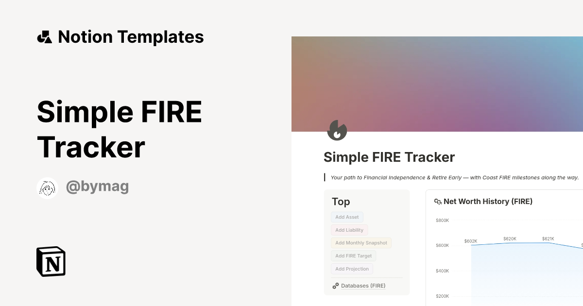 Simple FIRE Tracker Template | Notion Marketplace