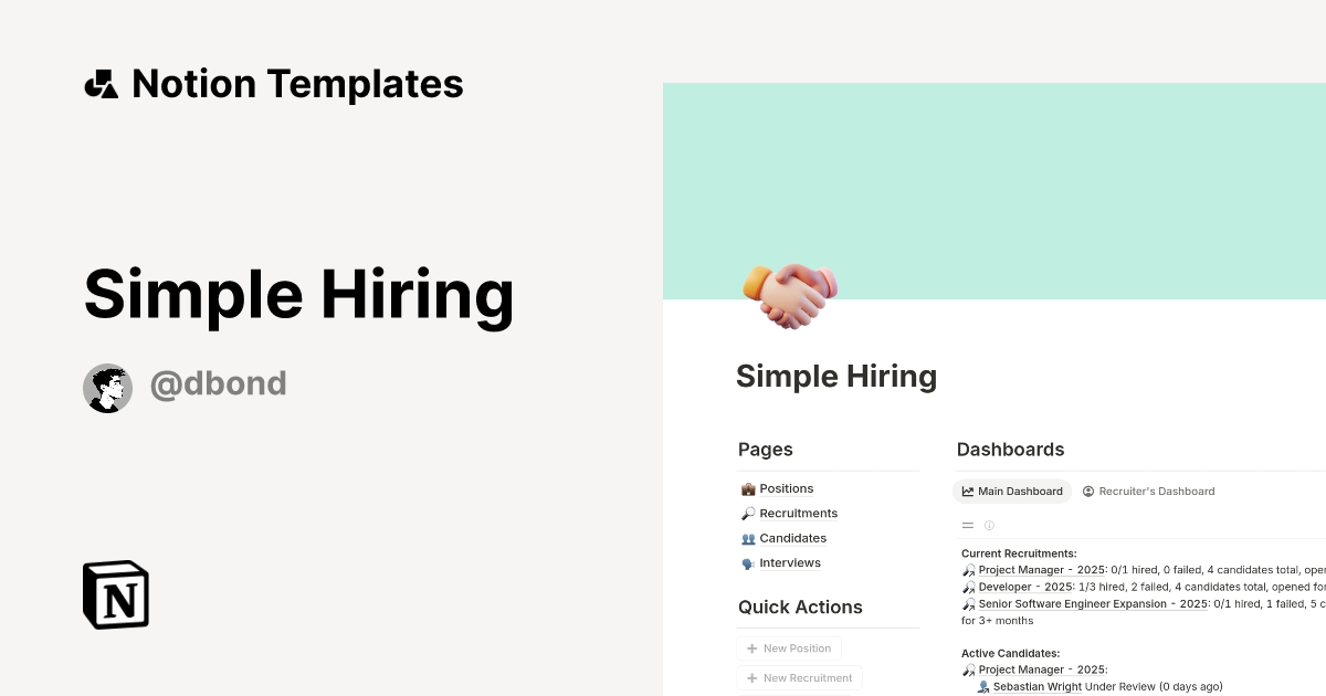 Simple Hiring Template | Notion Marketplace