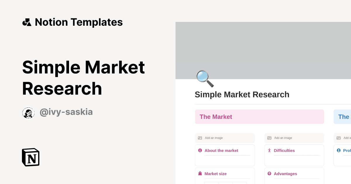 Simple Market Research Template | Notion Marketplace