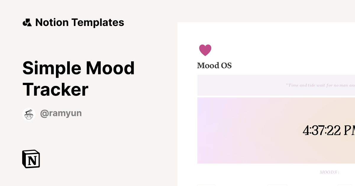 Simple Mood Tracker Template | Notion Marketplace