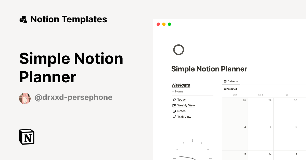 Simple Notion Planner Template | Notion Marketplace