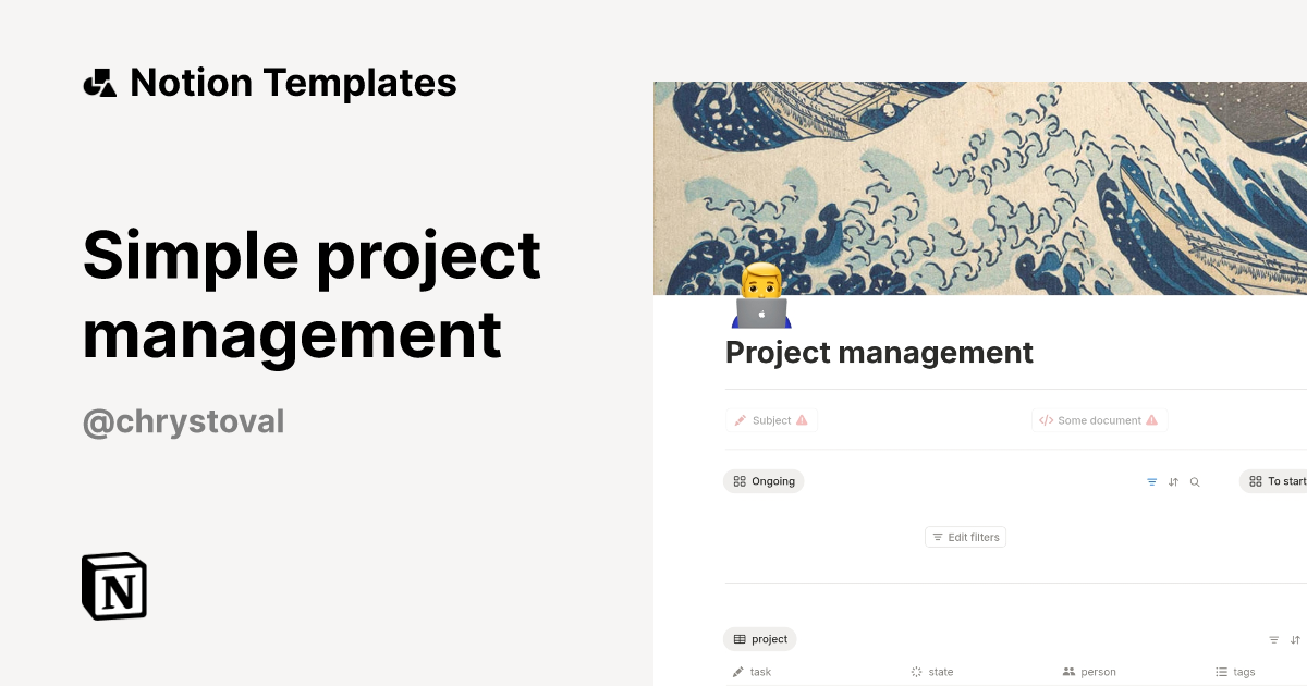 Simple project management Template | Notion Marketplace