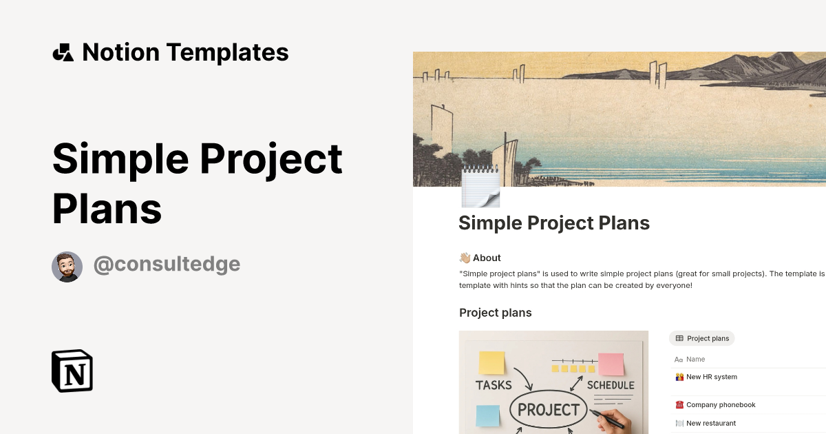 Simple Project Plans Template | Notion Marketplace