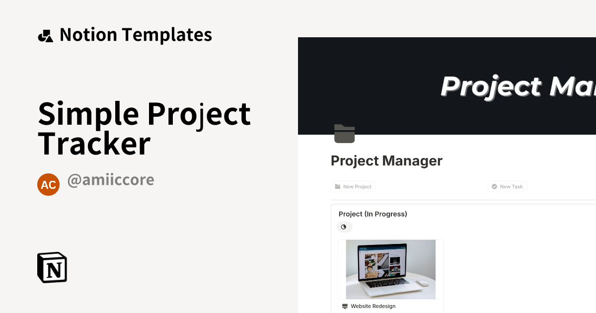 Simple Project Tracker Template | Notion Marketplace