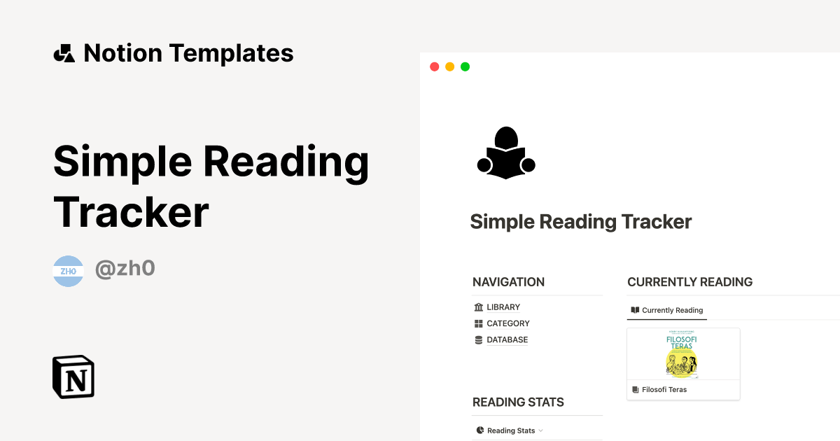 Simple Reading Tracker Template | Notion Marketplace