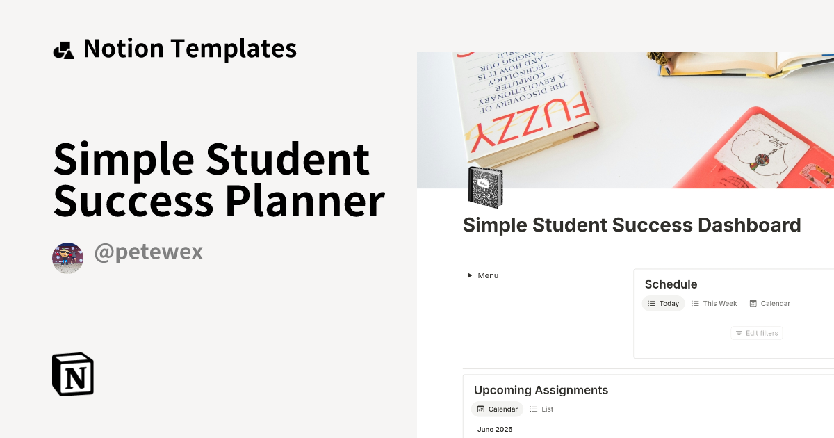 Simple Student Success Planner Template | Notion Marketplace