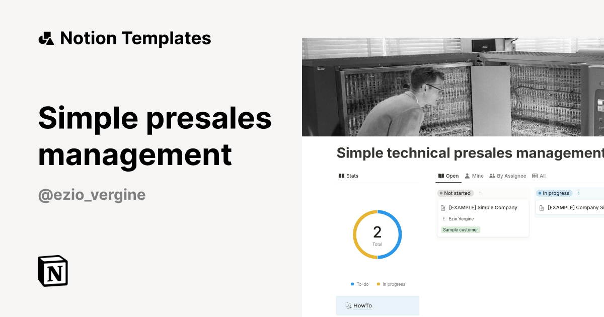 Simple presales management Template | Notion Marketplace