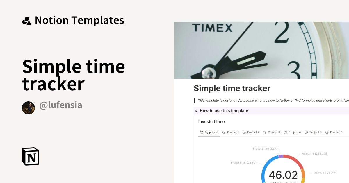 Simple time tracker Template by T.B Lufu | Notion Marketplace