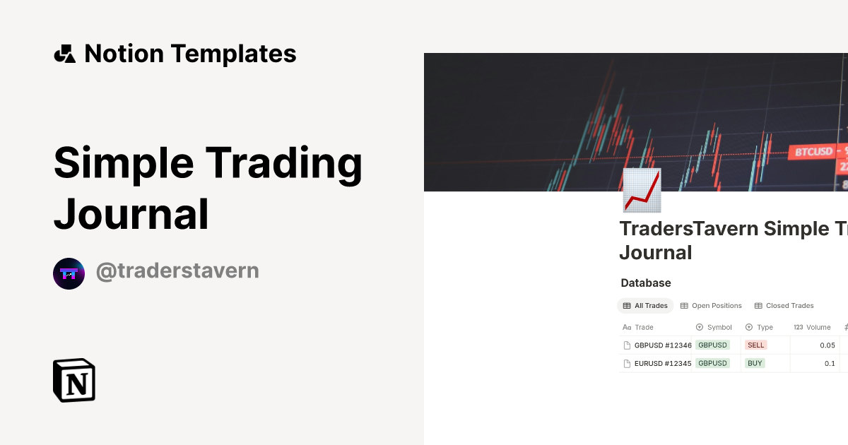 Simple Trading Journal Template by TradersTavern | Notion Marketplace