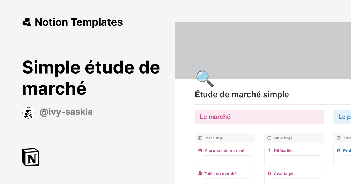 Simple étude de marché Template by Ivy Saskia | Notion Marketplace