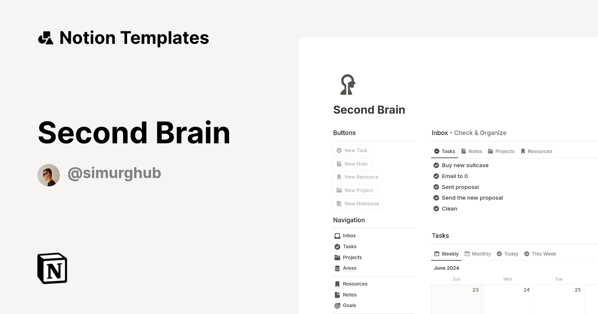 Second Brain Template | Notion Marketplace