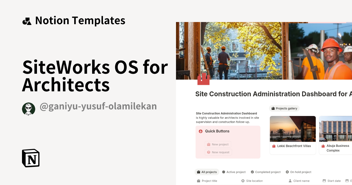 SiteWorks OS for Architects Template | Notion Marketplace