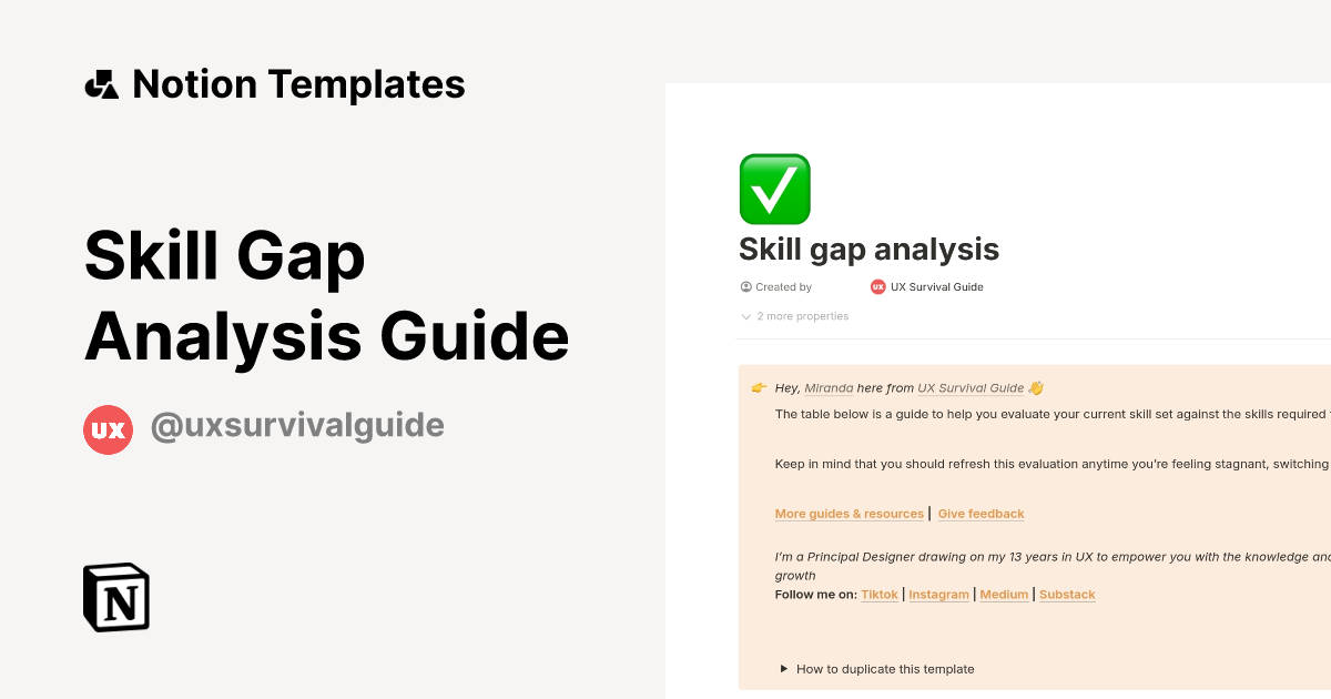 Skill Gap Analysis Guide Template | Notion Marketplace