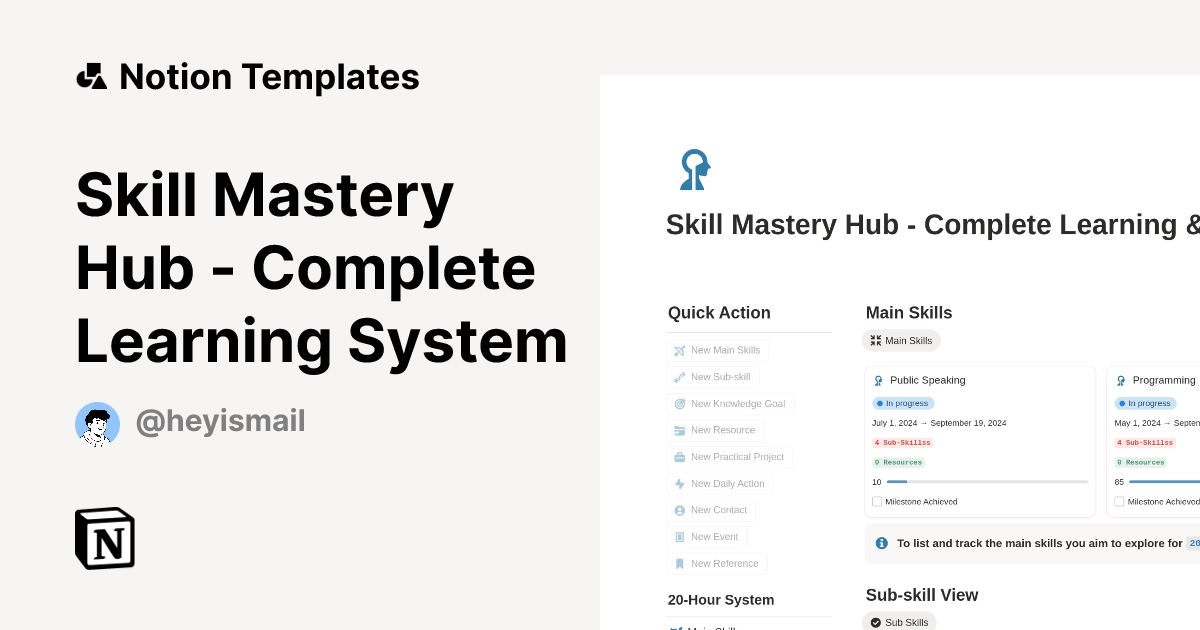 Skill Mastery Hub - Complete Learning System Template by heyismail ...