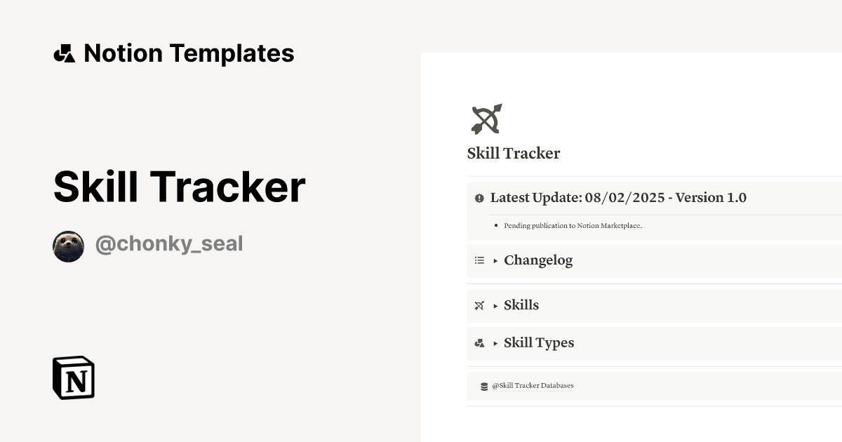 Skill Tracker Template by Matthew | Notion Marketplace