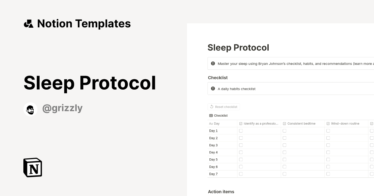 Sleep Protocol Template | Notion Marketplace