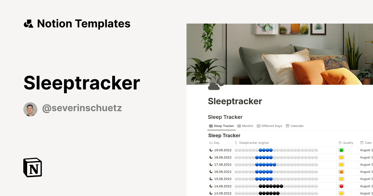 Sleeptracker Template by Severin Schuetz | Notion Marketplace