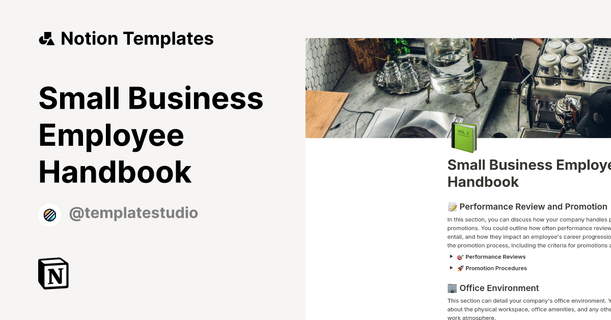 Small Business Employee Handbook Template | Notion Marketplace