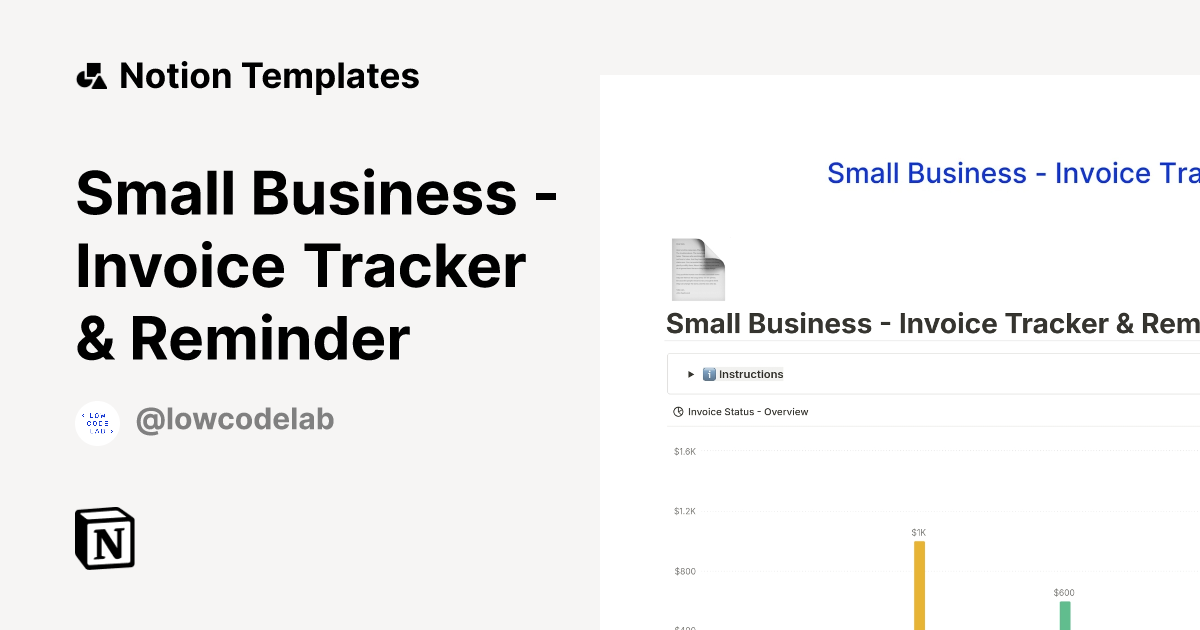 Small Business - Invoice Tracker & Reminder Template | Notion Marketplace