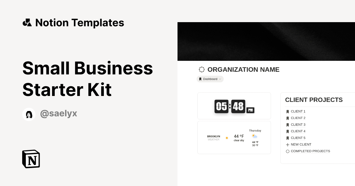 Small Business Starter Kit Template | Notion Marketplace