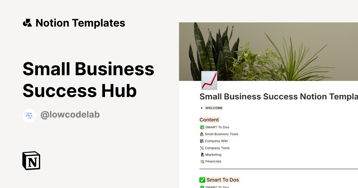 Small Business Success Hub Template | Notion Marketplace