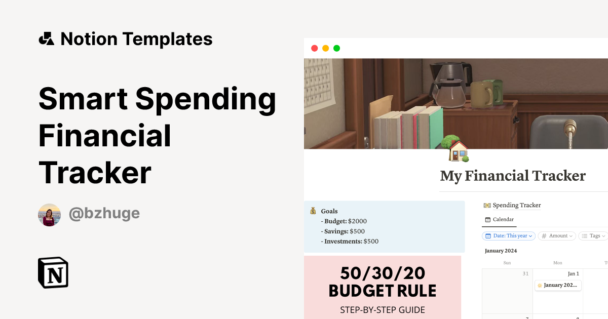 Smart Spending Financial Tracker Template | Notion Marketplace