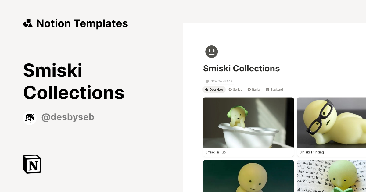 Smiski Collections Template | Notion Marketplace
