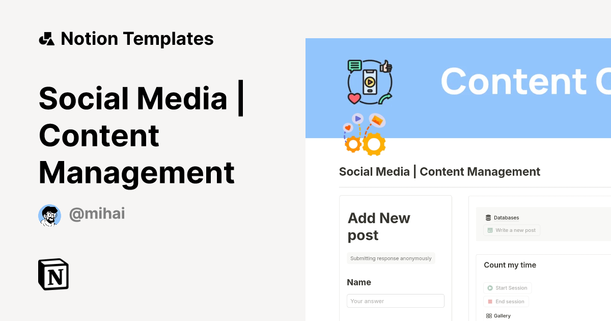 Social Media | Content Management Template by Mike | Notion Marketplace