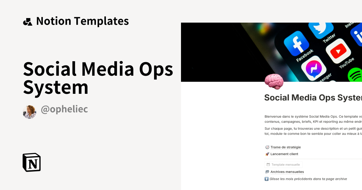 Social Media Ops System Template | Notion Marketplace